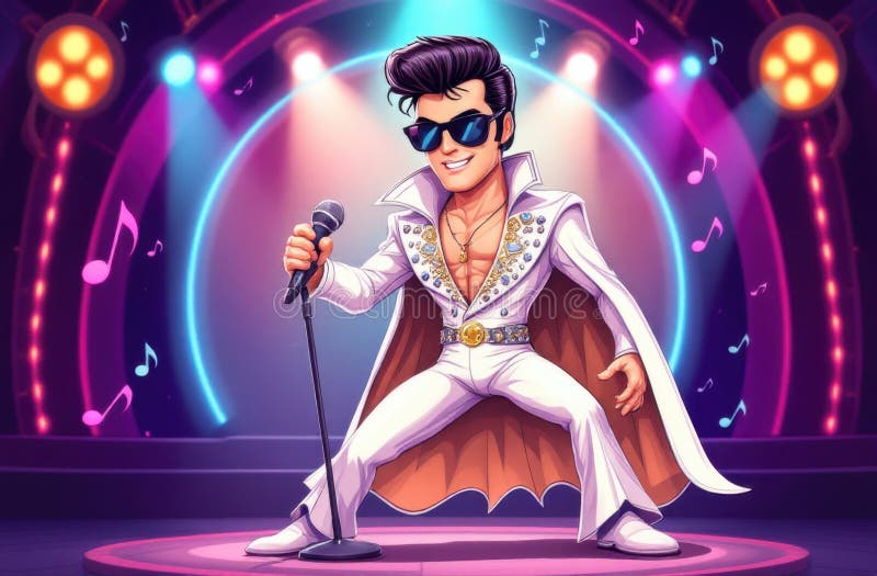 Cartoon of an Rock and Roll Singer Stock Illustration - Illustration of ...