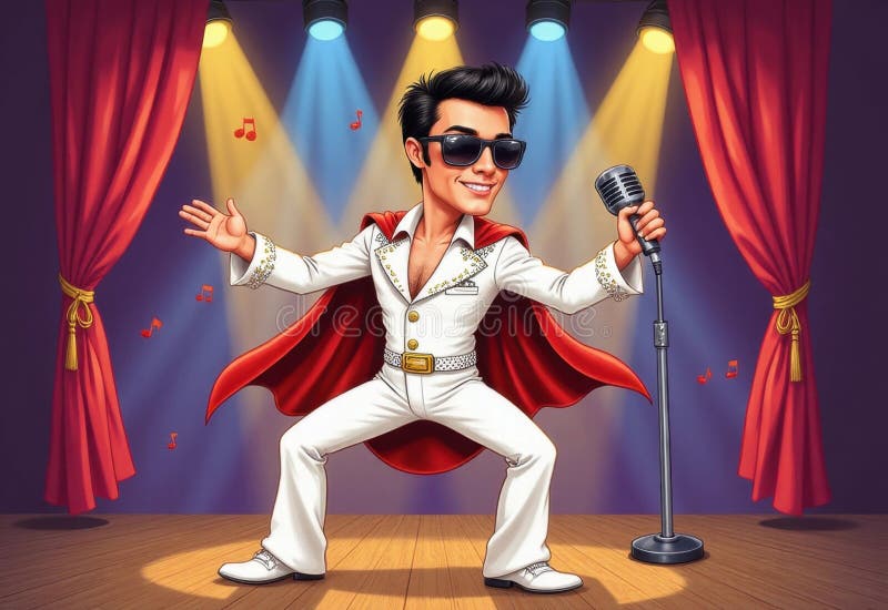 Cartoon of an Rock and Roll Singer Stock Illustration - Illustration of ...