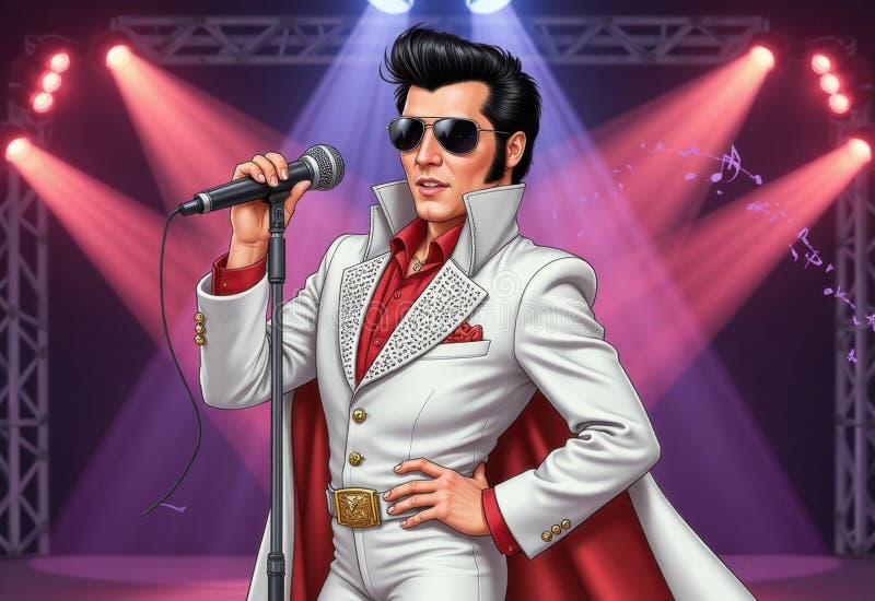 Cartoon of an Rock and Roll Singer Stock Illustration - Illustration of ...