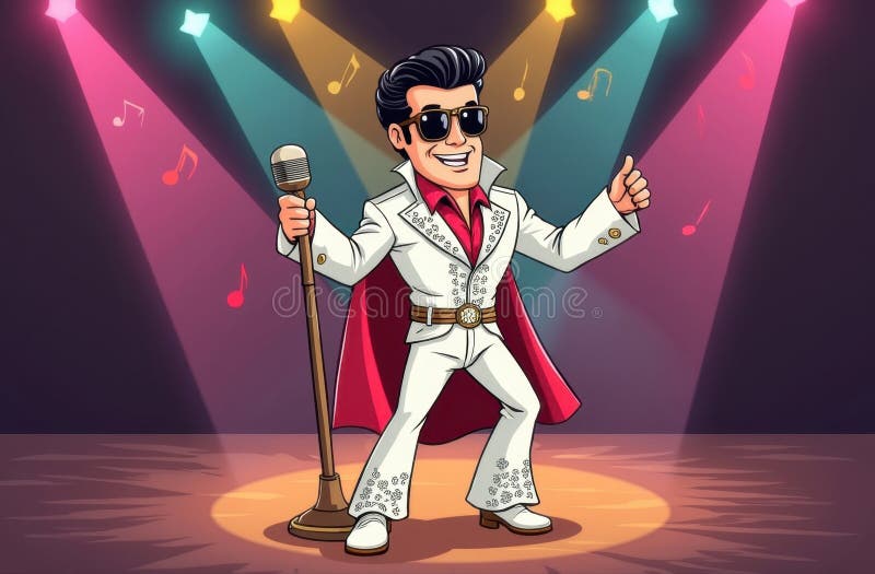 Cartoon of an Rock and Roll Singer Ilustração Stock - Ilustração de ...