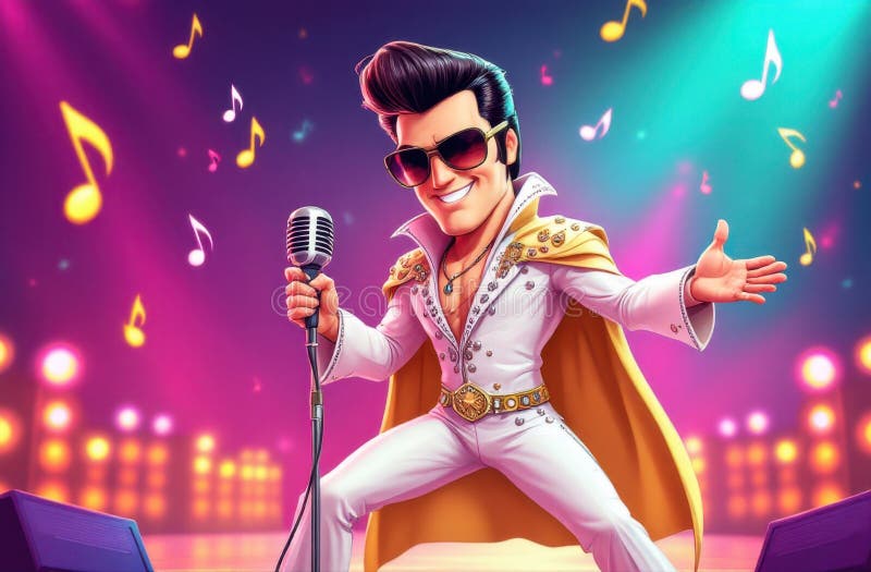 Cartoon of an Rock and Roll Singer Stock Illustration - Illustration of ...