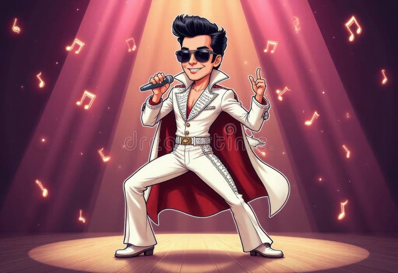 Cartoon of an Rock and Roll Singer Stock Illustration - Illustration of ...