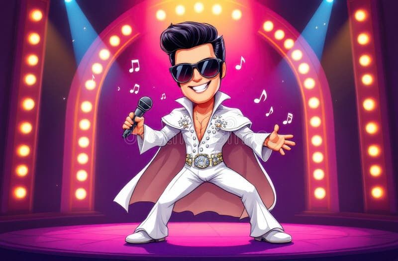 Cartoon of an Rock and Roll Singer Stock Illustration - Illustration of ...