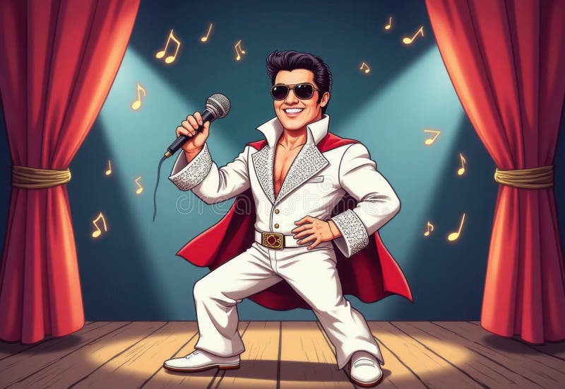 Cartoon of an Rock and Roll Singer Stock Illustration - Illustration of ...