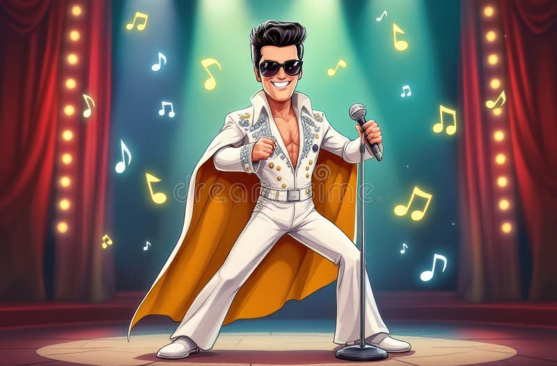 Cartoon of an Rock and Roll Singer Stock Illustration - Illustration of ...