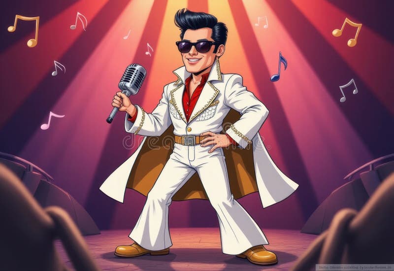 Cartoon of an Rock and Roll Singer Stock Illustration - Illustration of ...