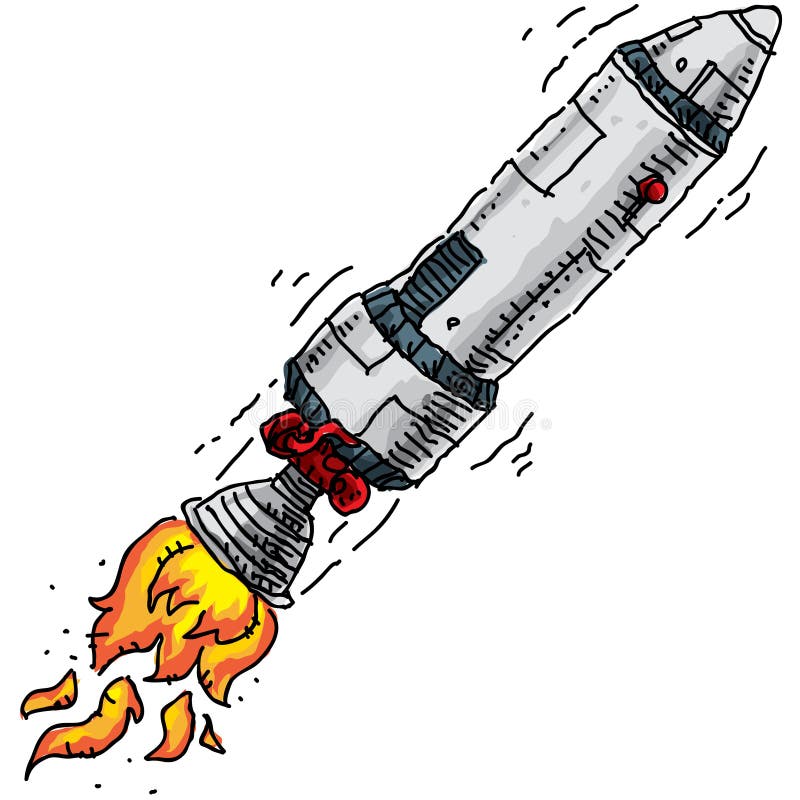 Cartoon Rocket stock illustration. Illustration of retro - 22181465