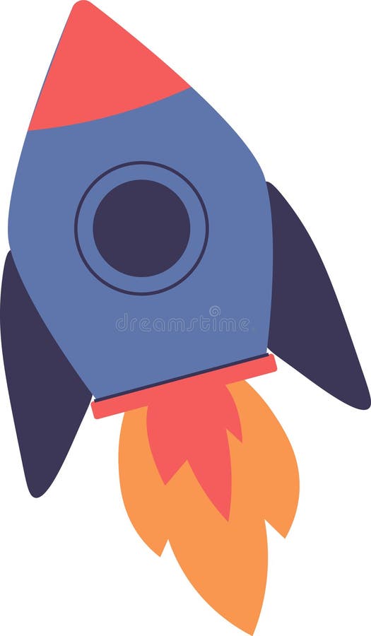 Retro Rocket with Flames stock vector. Illustration of cartoon - 377617844
