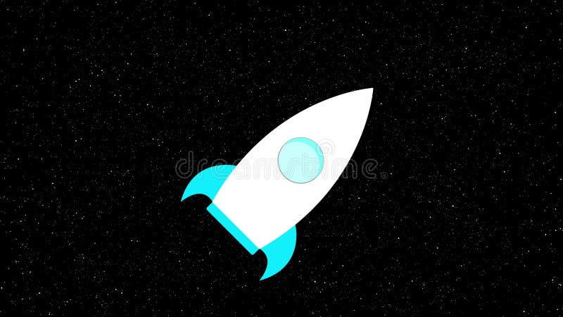 Rocket Crosses Outer Space, Computer Generated. 3d Rendering Star ...