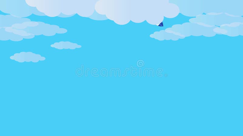 Cartoon Rocket Flying among Clouds. Abstract Smooth Animation Concept ...