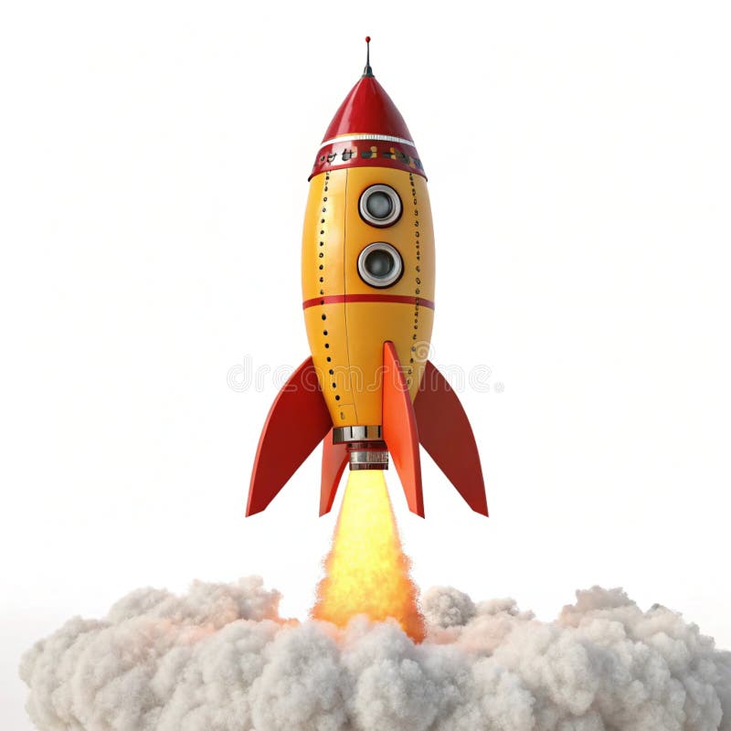 Cartoon Rocket Launch