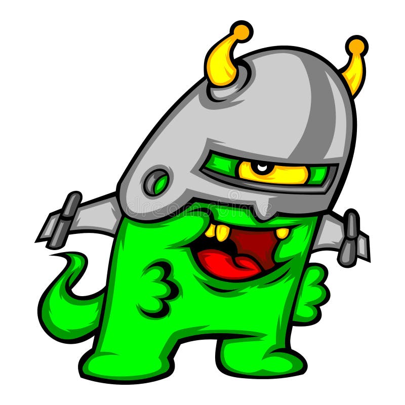 Cartoon rocket monster stock illustration. Illustration of detail ...