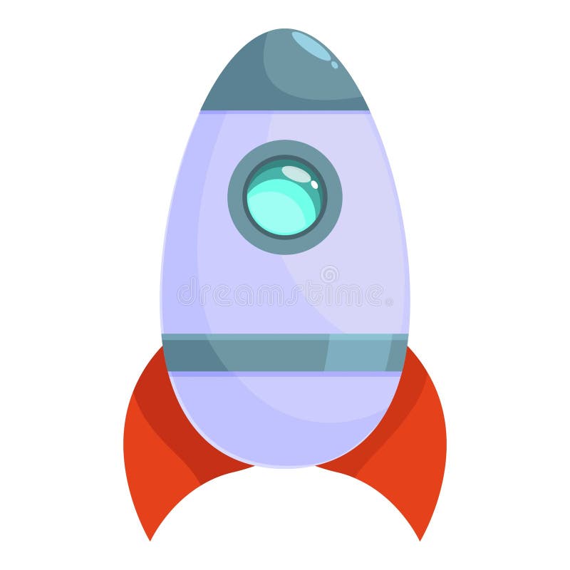 Cartoon Rocket Ship Flying through Space with Red Flames Stock ...