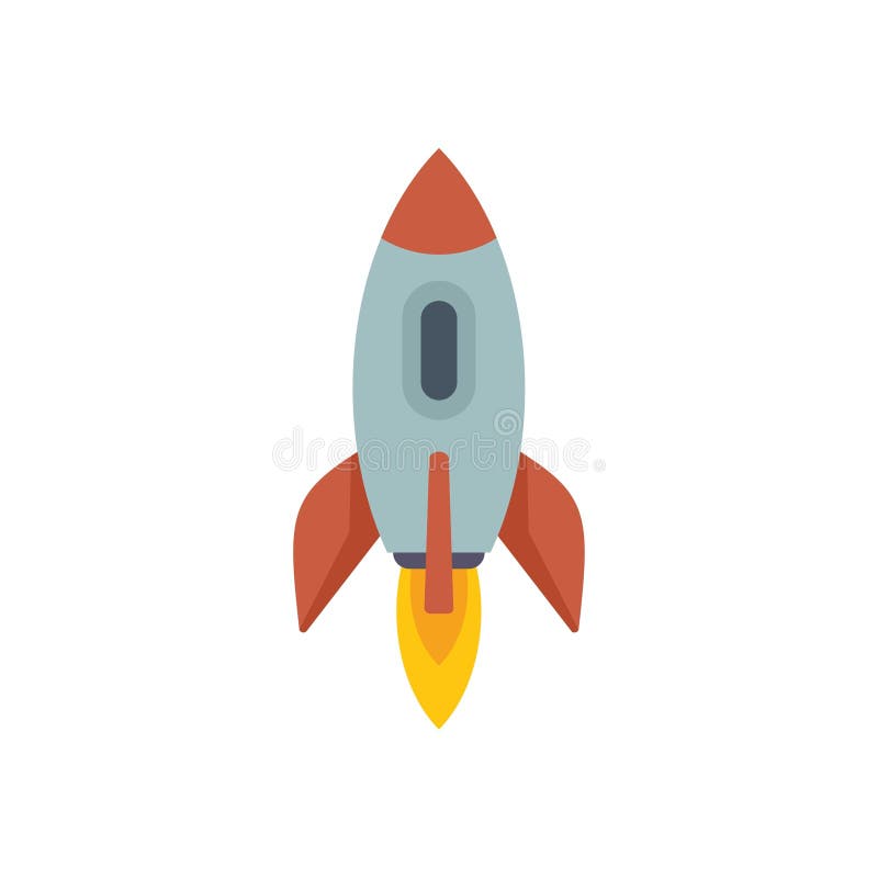 Cartoon Rocket Launching Upward Leaving a Trail of Fire Stock Vector ...