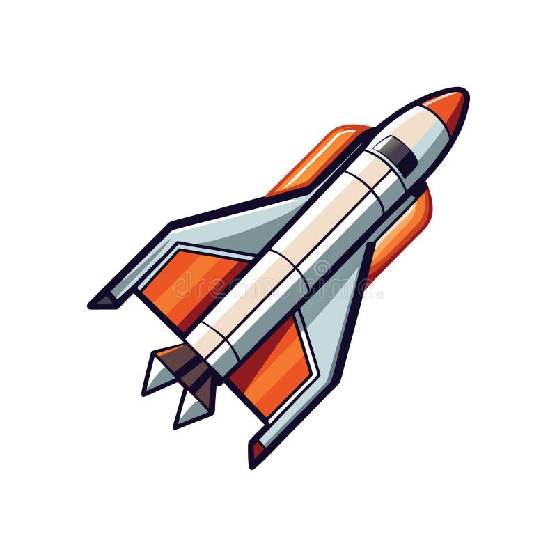 Cartoon Rocket Ship Blasting Off into Space Illustration Stock ...
