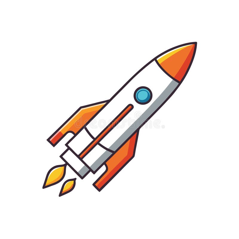 Cartoon Rocket Ship Isolated on White, Space Exploration Stock Photo ...