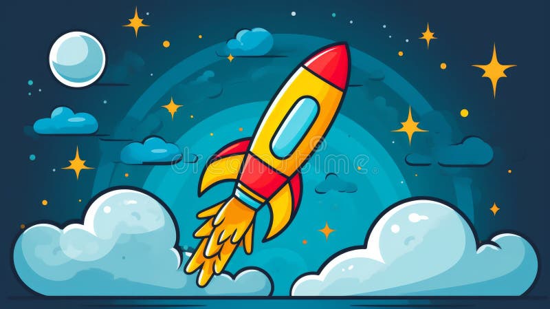 Rocket Soaring To the Stars Stock Photo - Image of exploration, space: 315287570