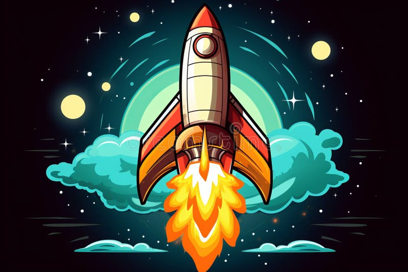 Cartoon Rocket, Vector. Beautiful Illustration Picture Stock ...