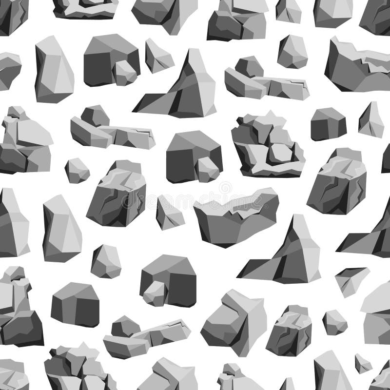 Cartoon Rocks and Stones Set. Vector Stock Vector - Illustration of ...