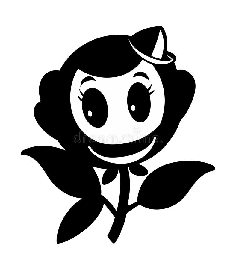 Cartoon Rose Doodle Artwork, Rose Silhouette, Rose Vector Stock Vector ...