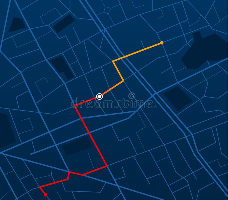 Cartoon Route Dashboard and City Map Concept. Vector Stock Vector ...
