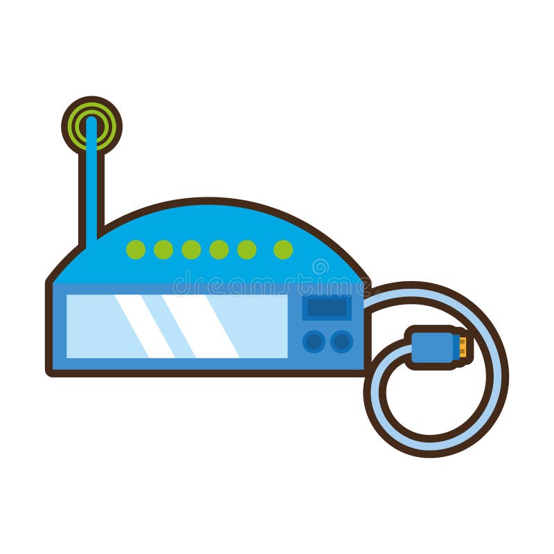 Cartoon Router Internet Connection Modem Stock Vector - Illustration of ...