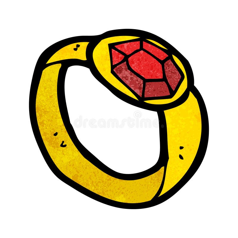 Cartoon ruby ring stock vector. Illustration of doodle - 38087474
