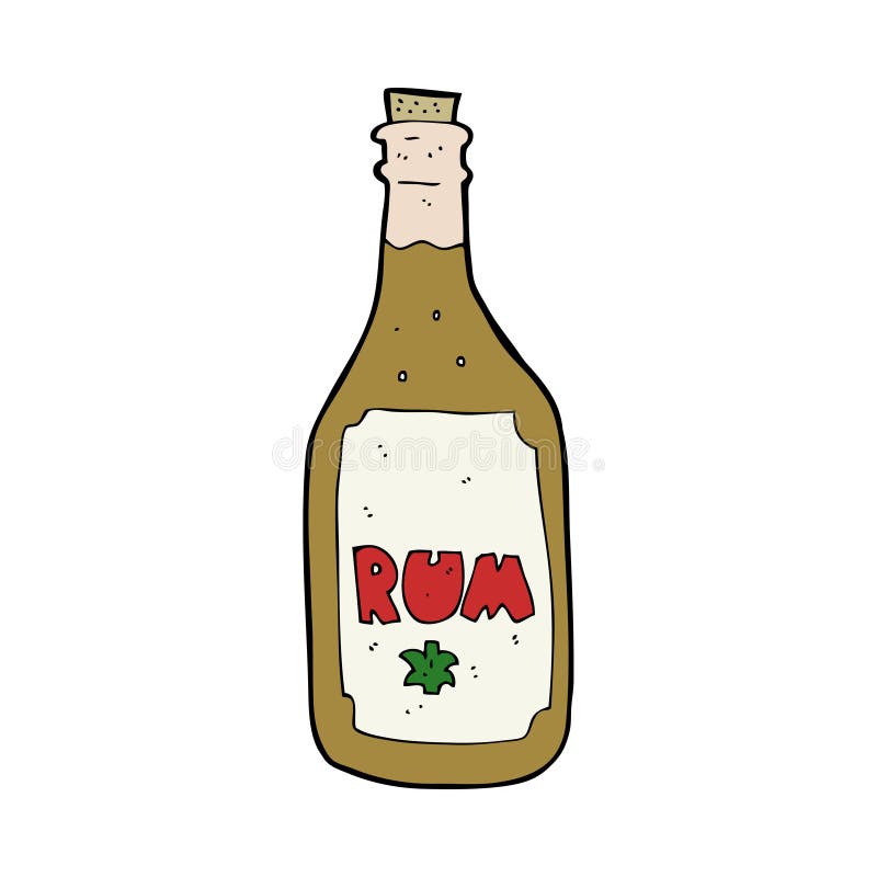 Cartoon rum bottle stock vector. Illustration of drawn - 37036340