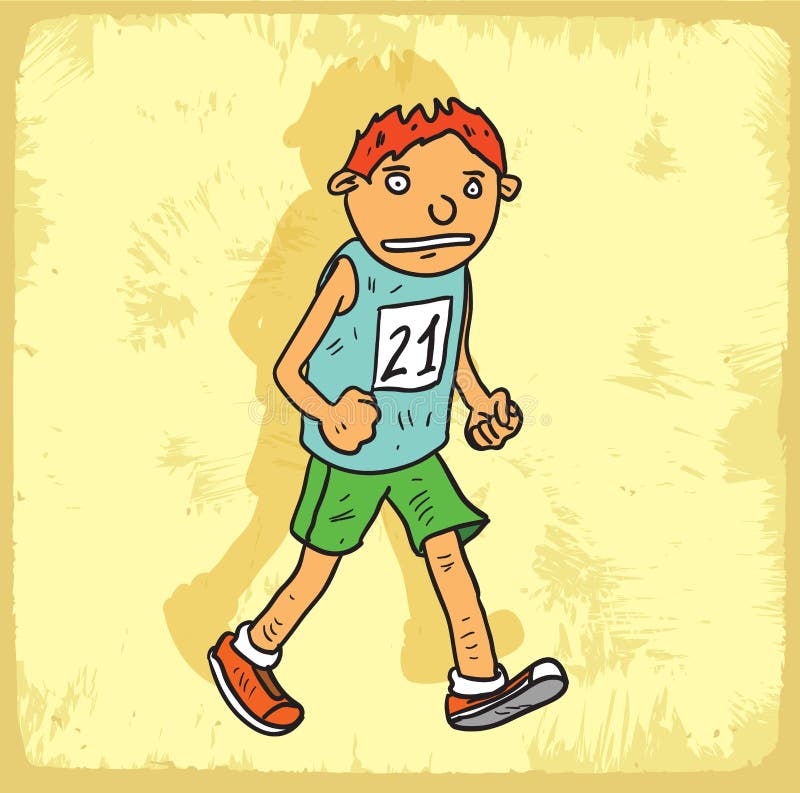 Cartoon Runner Illustration , Vector Icon. Stock Vector - Illustration ...