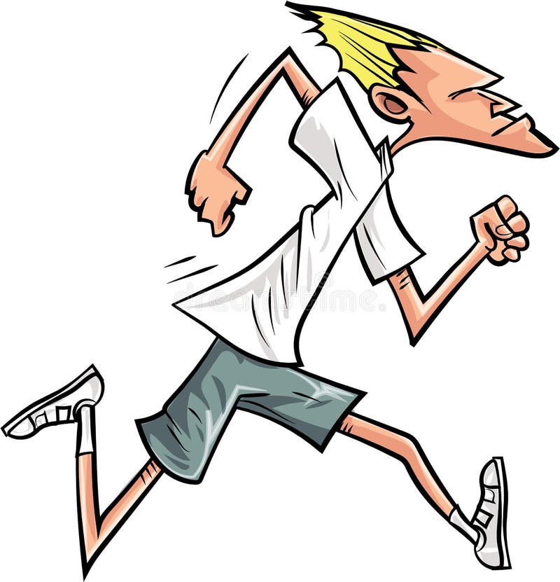 Cartoon Runner Speeding Along Stock Illustration - Illustration of ...