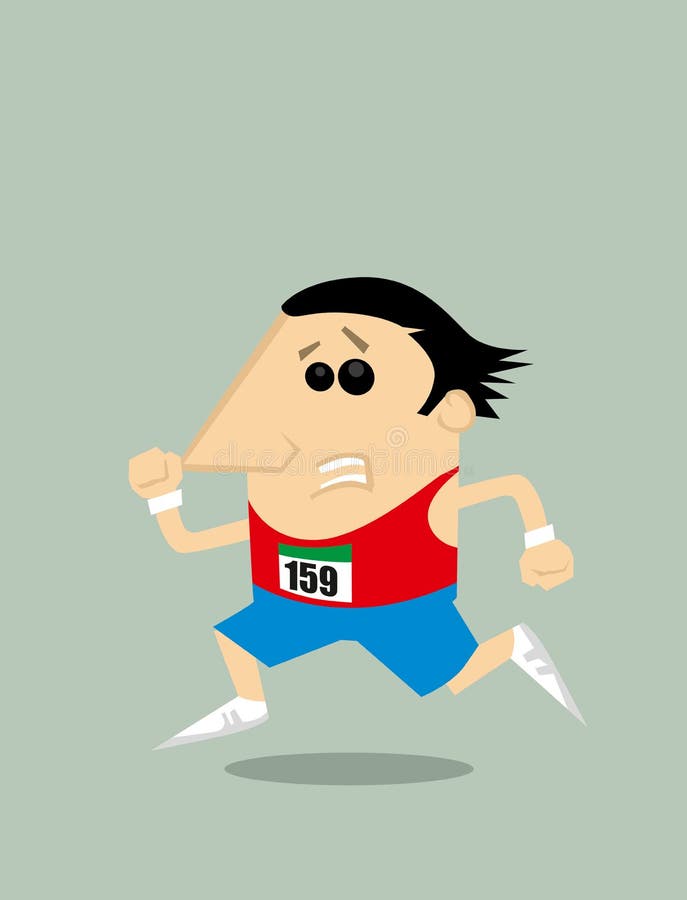 Marathon Runner Winning Cartoon Stock Vector - Illustration of winning ...