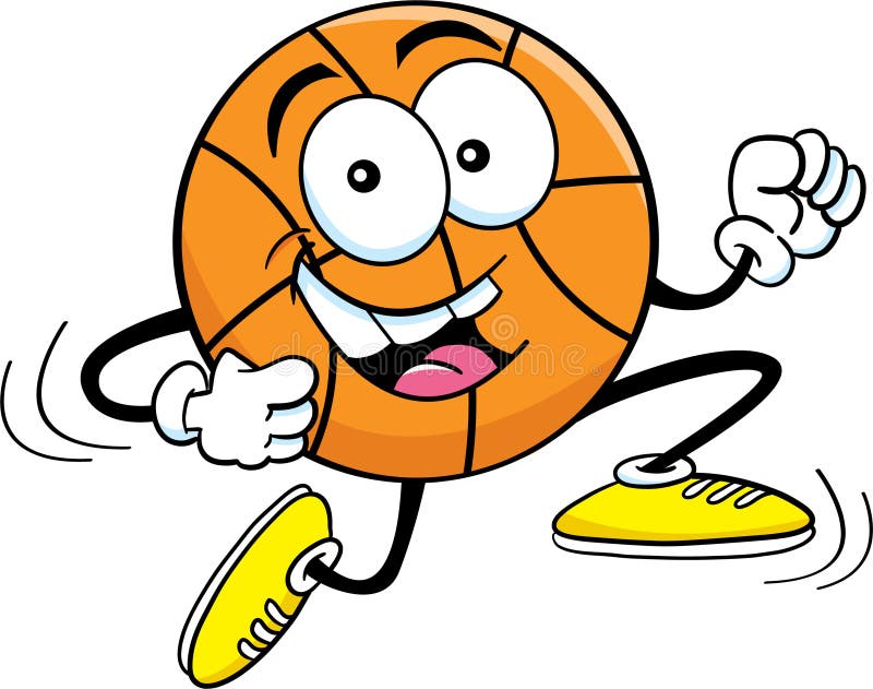 Cartoon running basketball stock vector. Illustration of ball - 27813402