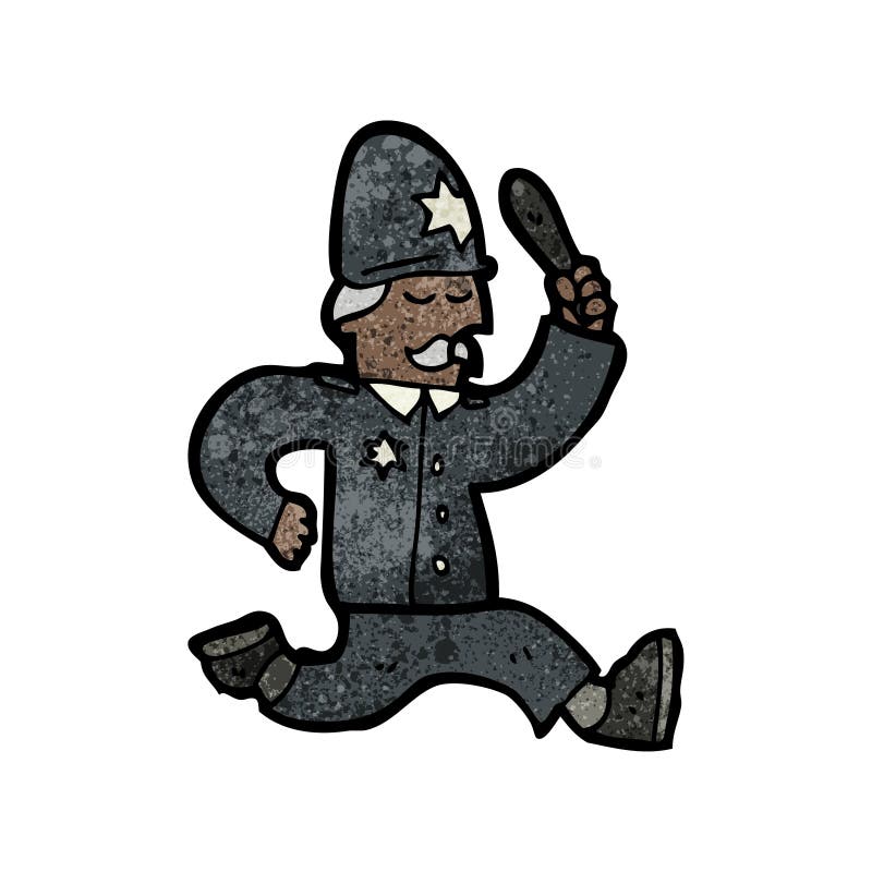 Cartoon running policeman stock vector. Illustration of funny - 38056789