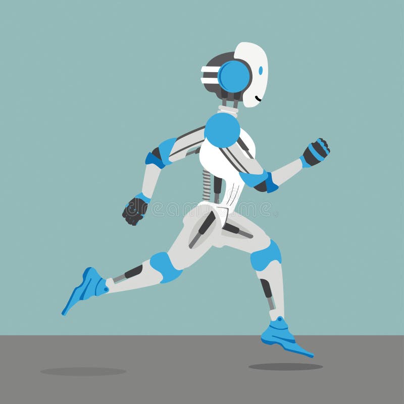 Puppet robot running stock illustration. Illustration of mechanism ...