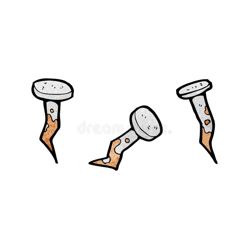 Cartoon rusty nails stock vector. Illustration of doodle - 38090613