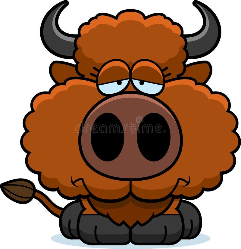 Cartoon Sad Buffalo stock vector. Illustration of frowning - 47475792