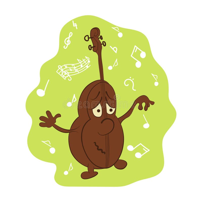 Cartoon sad cello stock vector. Illustration of sheet - 293662326