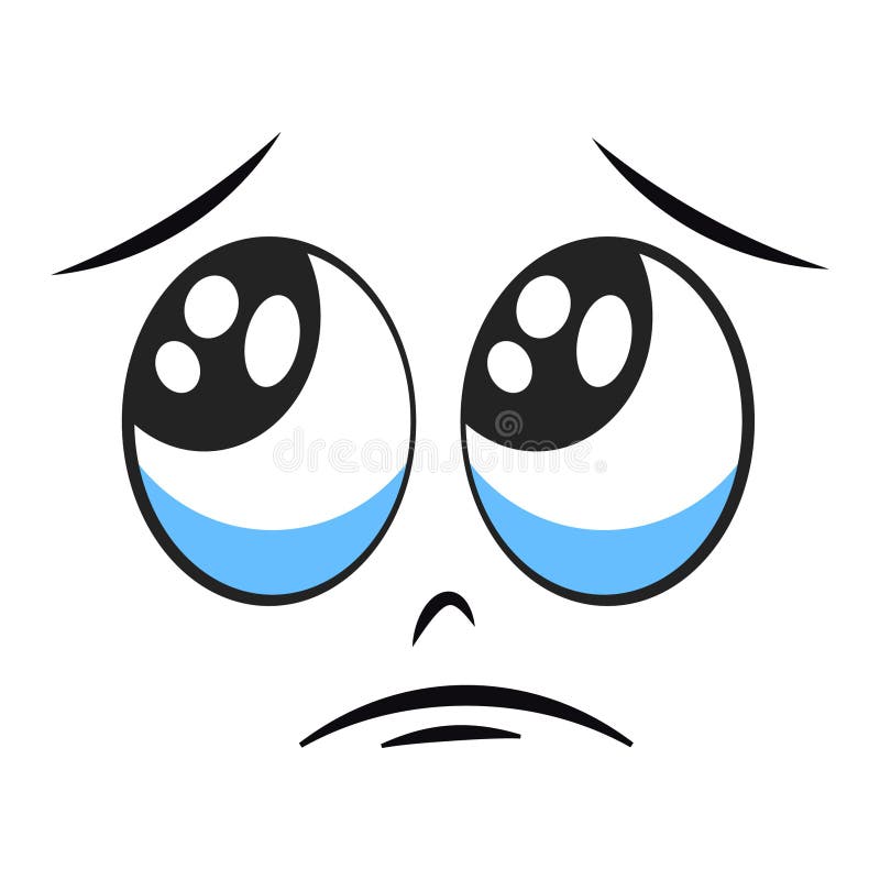 Cartoon Sad, Crying Face. Crying Expression Vector Stock Vector ...