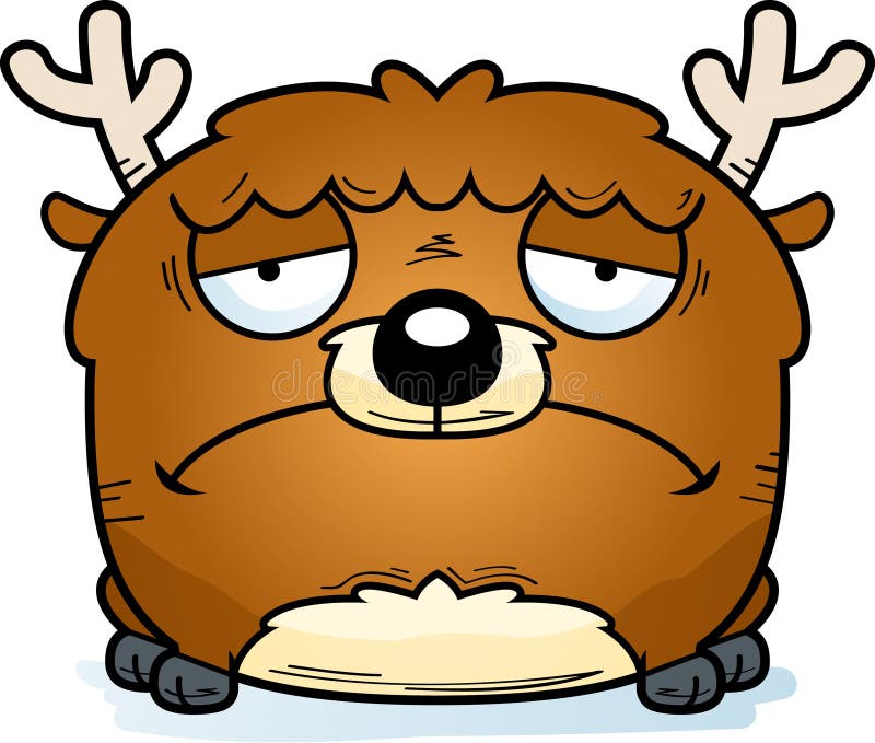 Cartoon Sad Deer stock vector. Illustration of frowning - 116184822