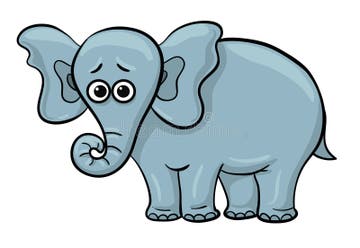 Cartoon sad elephant stock vector. Illustration of baby - 132724051