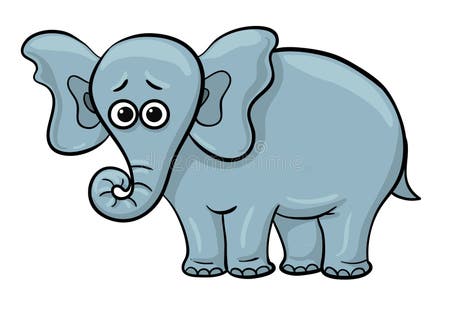 Cartoon sad elephant stock vector. Illustration of baby - 132724051