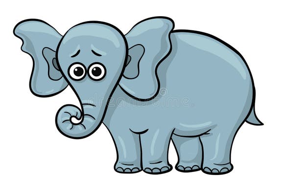 Cartoon sad elephant stock vector. Illustration of baby - 132724051