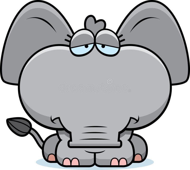 Cartoon Sad Elephant stock vector. Illustration of vector - 47475580