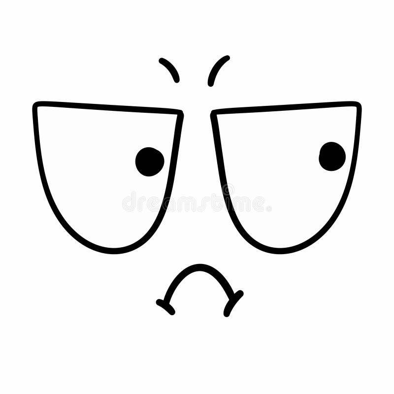 Cartoon Sad Emoji Expression Icon Stock Illustration - Illustration of ...