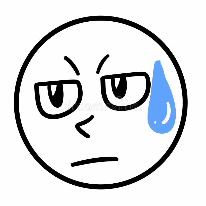 Cartoon Sad Face on a White Background Stock Illustration ...