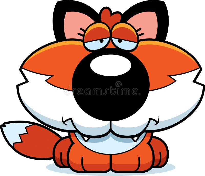 Cartoon Sad Fox Cub stock vector. Illustration of vector - 47475600