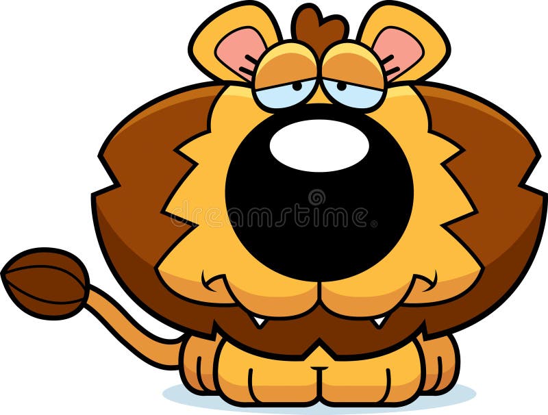 Cartoon Sad Lion Cub stock vector. Illustration of baby - 47475715