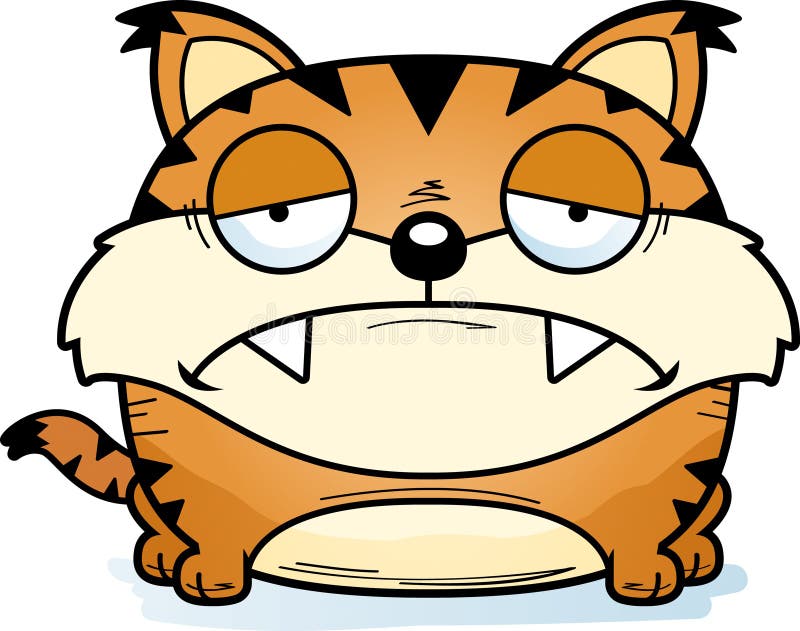 Cartoon Sad Lynx stock vector. Illustration of animal - 116198262
