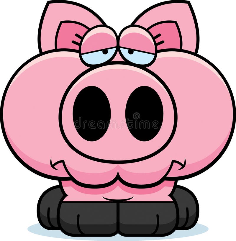 Cartoon Sad Pig stock vector. Illustration of cartoon - 47053770