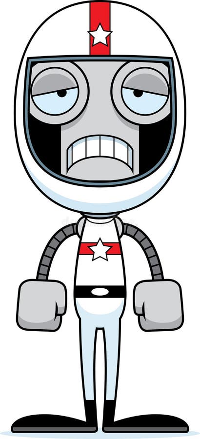 Cartoon Sad Race Car Driver Robot Stock Vector - Illustration of vector ...